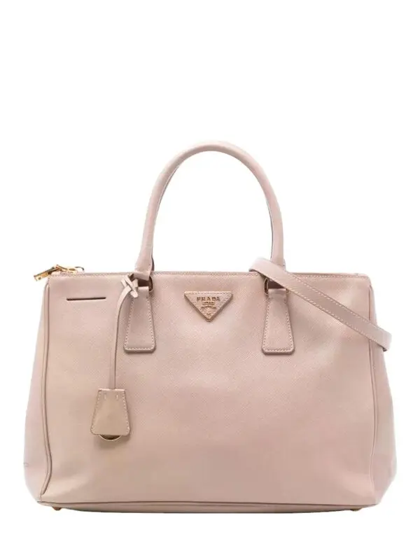 Prada Medium Saffiano Lux Galleria Double Zip Tote Satchel - Pink