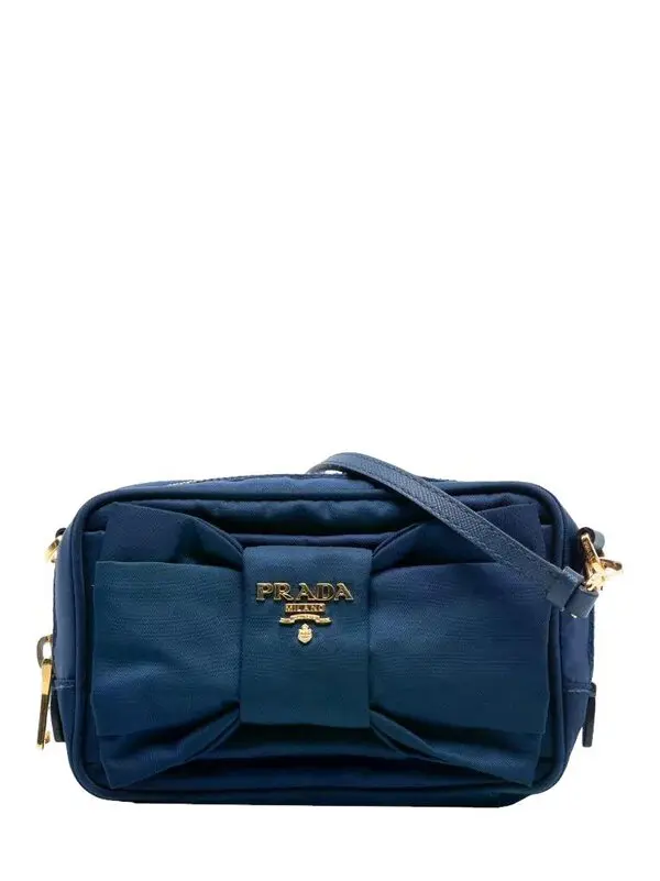 Prada Tessuto Fiocco Camera Crossbody Bag - Blue