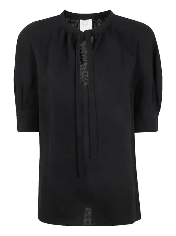 Mantū Tie-neck Shirt - Black