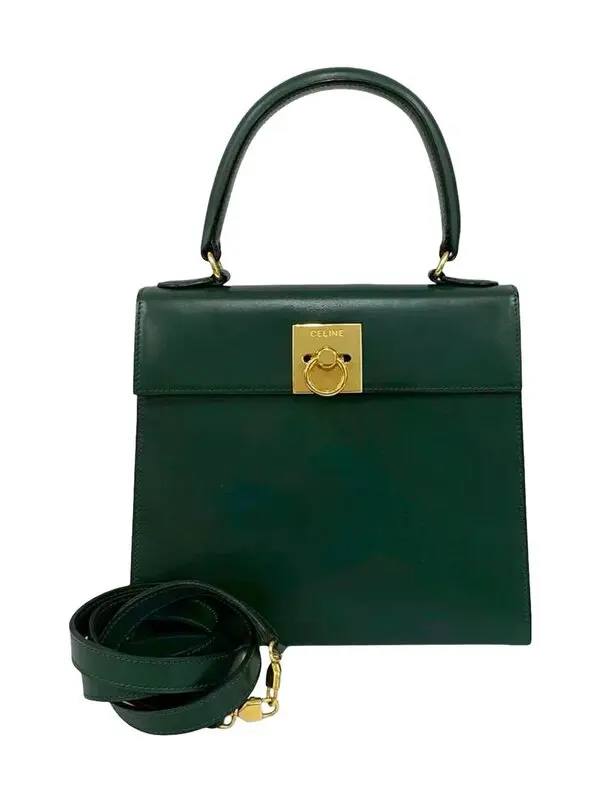 Celine 2018 Leather Satchel - Green