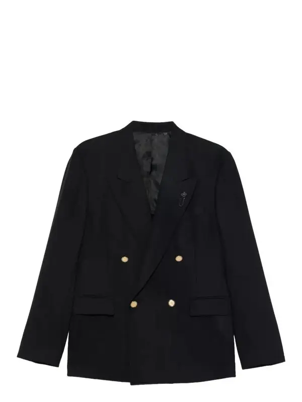 LARDINI Double-breasted Blazer - Black