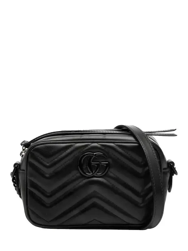 Gucci Mini Gg Marmont Matelasse Leather Crossbody Bag - Black