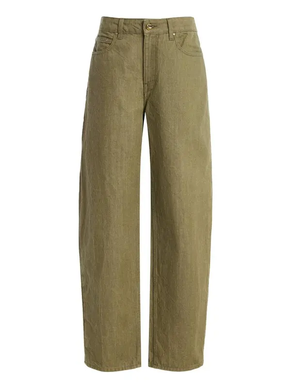 Ossou Rider Rigid Low-rise Bowed-leg Jeans - Green