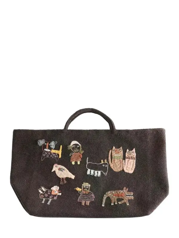 SOPHIE DIGARD Appliqué Detailing Tote Bag - Brown