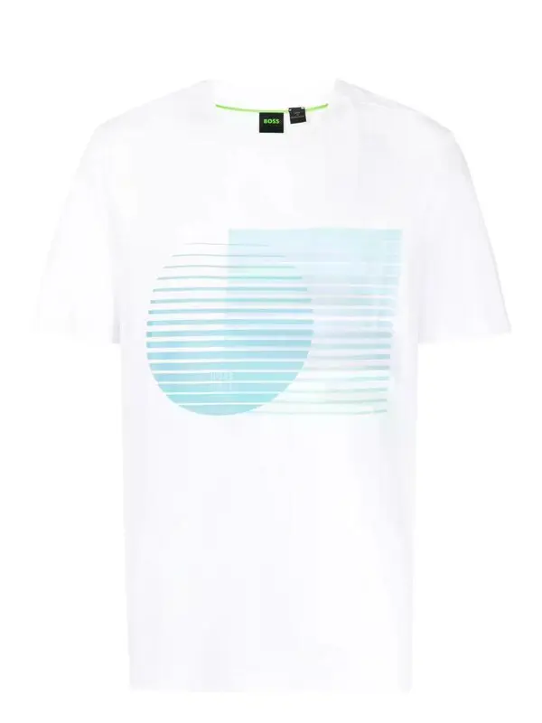 BOSS Crew-neck T-shirt In Cotton Jersey With Seasonal Artwork - White