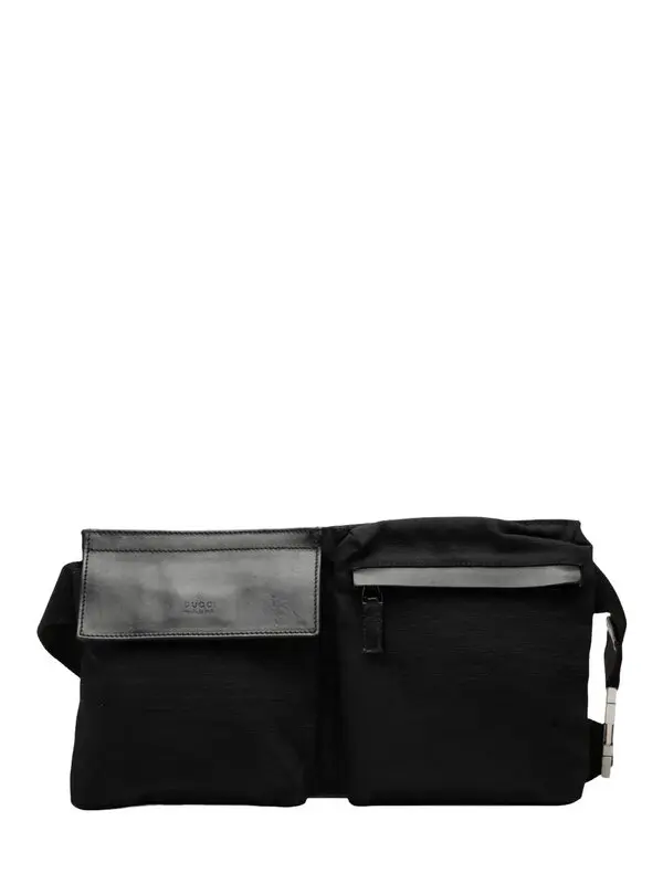 Gucci Nylon Double Pocket Belt Bag - Black