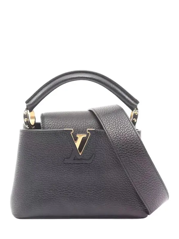 LOUIS VUITTON 2021-2026 Taurillon Mini Capucines Satchel - Black