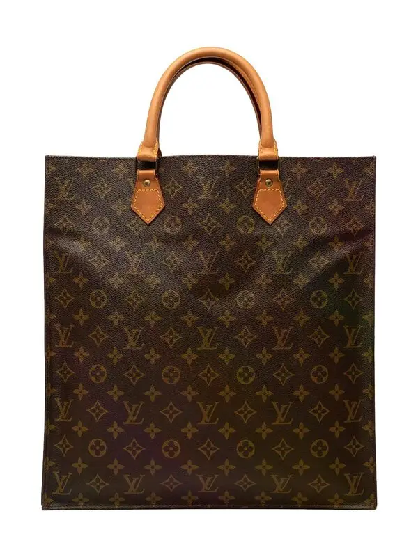 LOUIS VUITTON 1995 Monogram Sac Plat Tote Bag - Brown