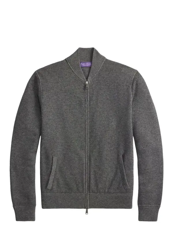Ralph Lauren Purple Label Cashmere Zip-up Cardigan - Grey