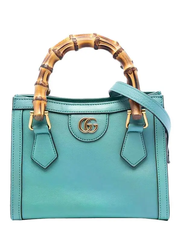 Gucci 2016-2025 Mini Calfskin Bamboo Diana Satchel - Blue