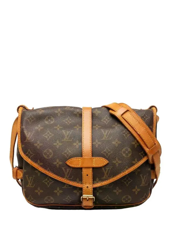 LOUIS VUITTON 1993 Monogram Saumur 25 Crossbody Bag - Brown