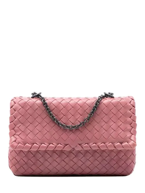 Bottega Veneta 2012-2026 Baby Nappa Intrecciato Olimpia Crossbody Bag - Pink