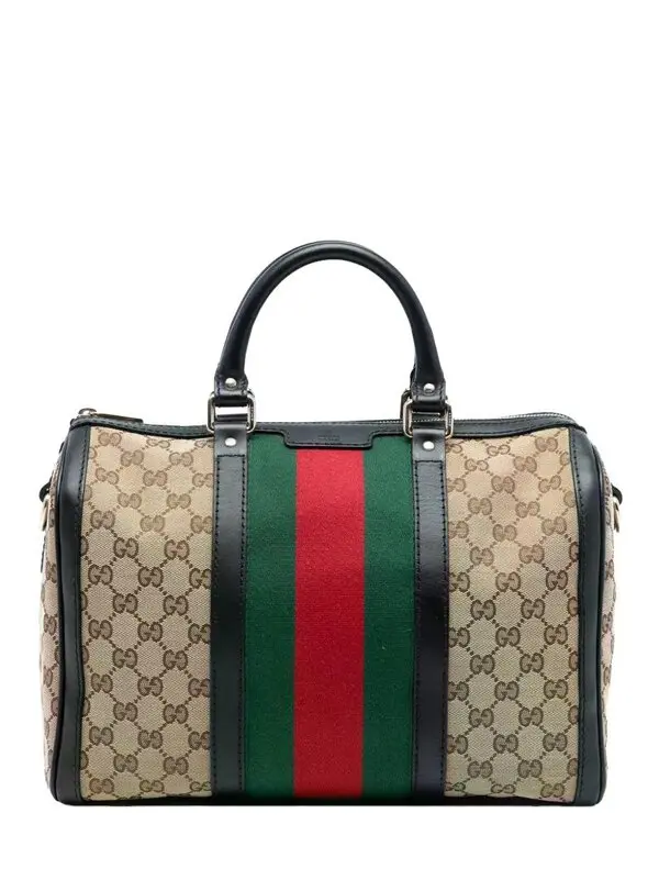 Gucci Gg Canvas Web Joy Boston Satchel - Brown