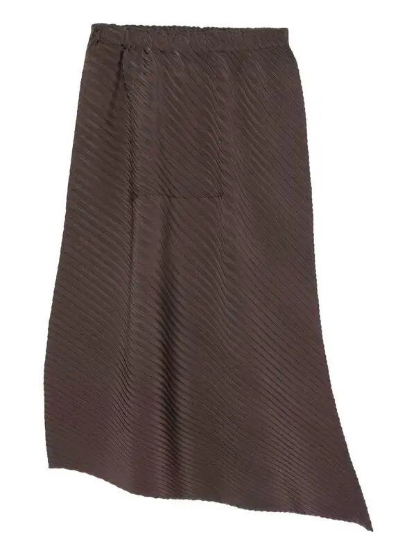 Issey Miyake Pleated Midi Skirt - Brown