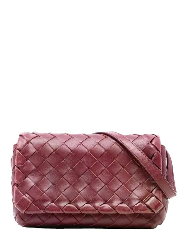 Bottega Veneta Mini Nappa Intrecciato Crossbody Bag - Red