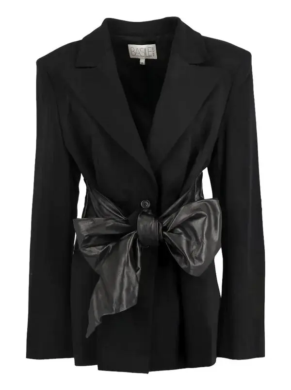 BASILE Belted Blazer - Black
