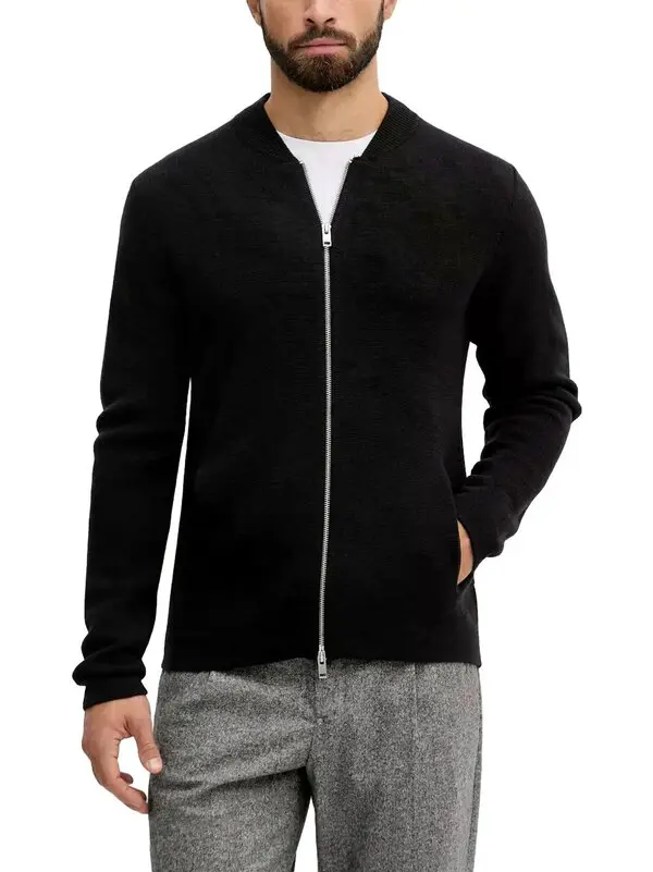 LINDBERGH Zip Cardigan - Black