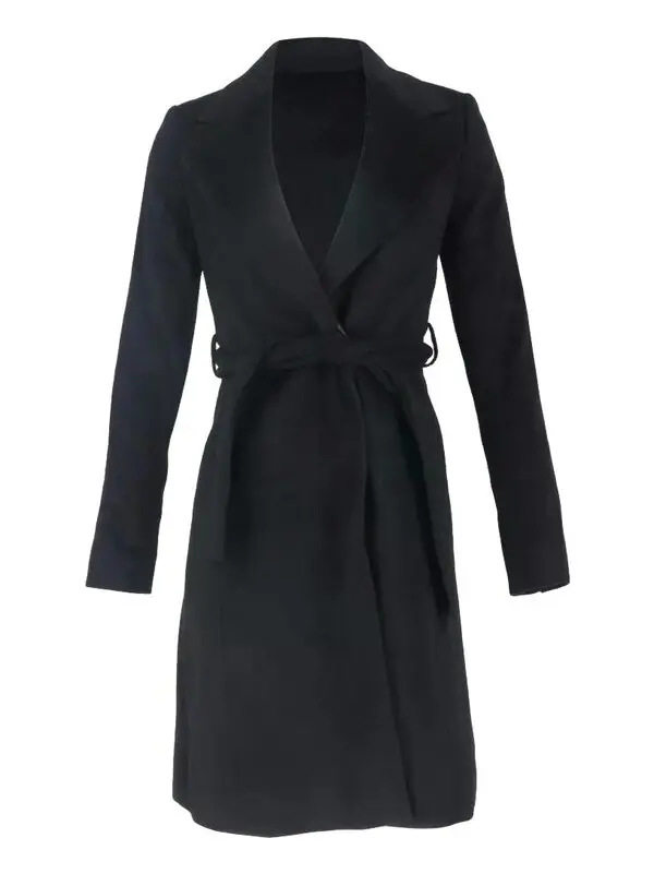 BOSS Single-breasted Belted Coat - Black