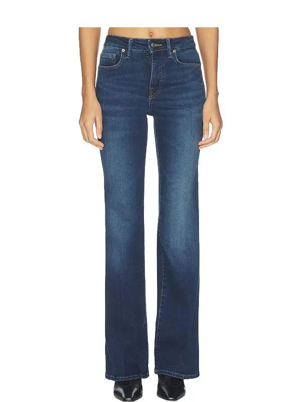 Good American Compression Good Legs Flare Jeans - Blue