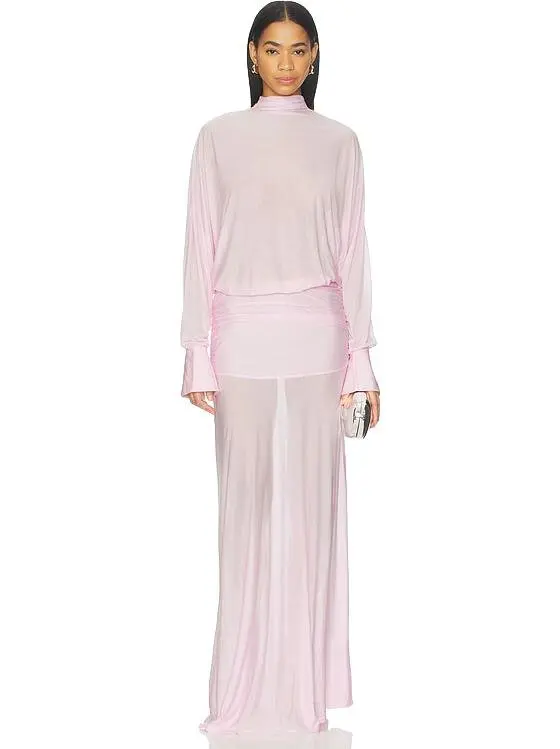 SEROYA Swan Maxi Dress - Petal Pink