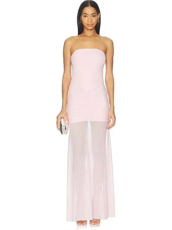 MORE TO COME Britney Maxi Dress - Baby Pink