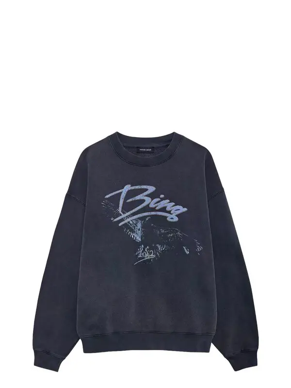 ANINE BING Spencer Graphic Print Sweatshirt - Black