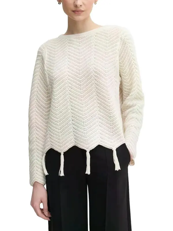 OUI Chevron Tassel Knitwear - Neutrals