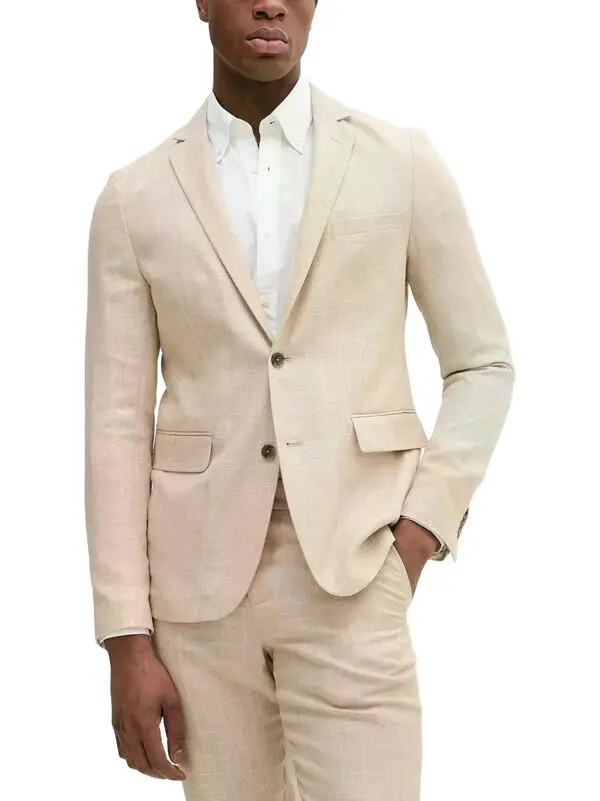 Lindbergh Buttoned Notched-lapels Suit - Neutrals