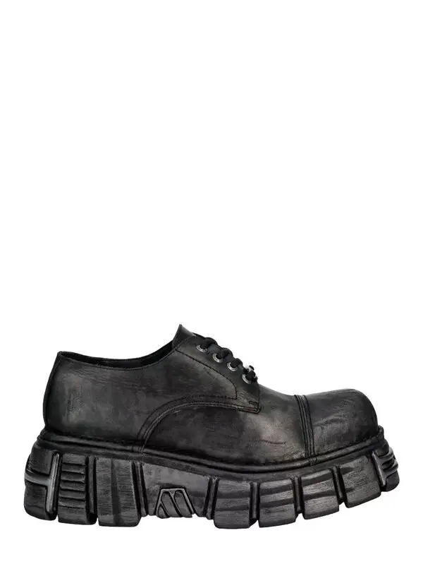 NEW ROCK Lace-up Platform Boots - Black