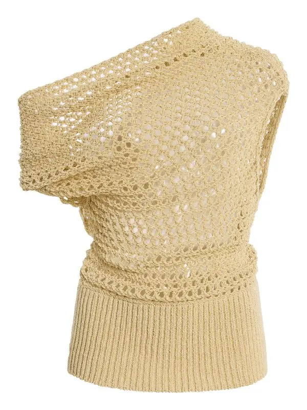 Ossou Reid Crocheted Cotton-blend Top - Yellow