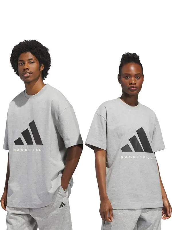 Adidas Basketball Tee - Medium Grey Heather
