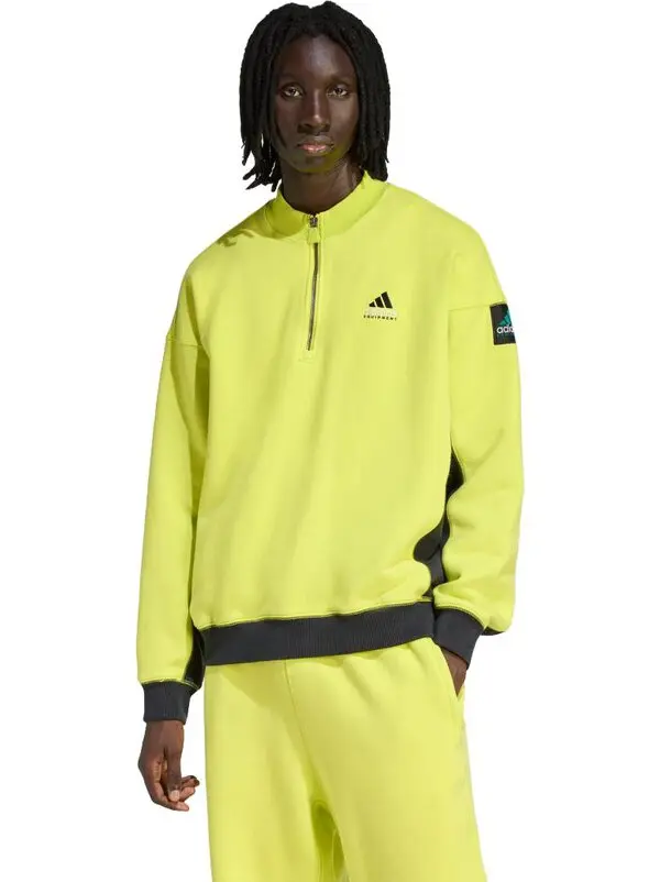 Adidas Equipment Blocked Half-zipper Pullover - Acid Yellow