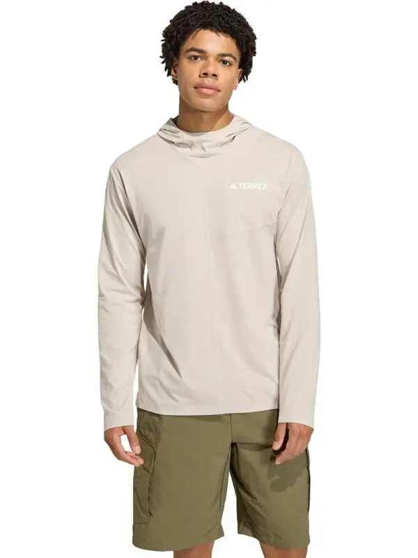 Adidas Terrex Multi Climacool Hooded Long Sleeve Top - Beige