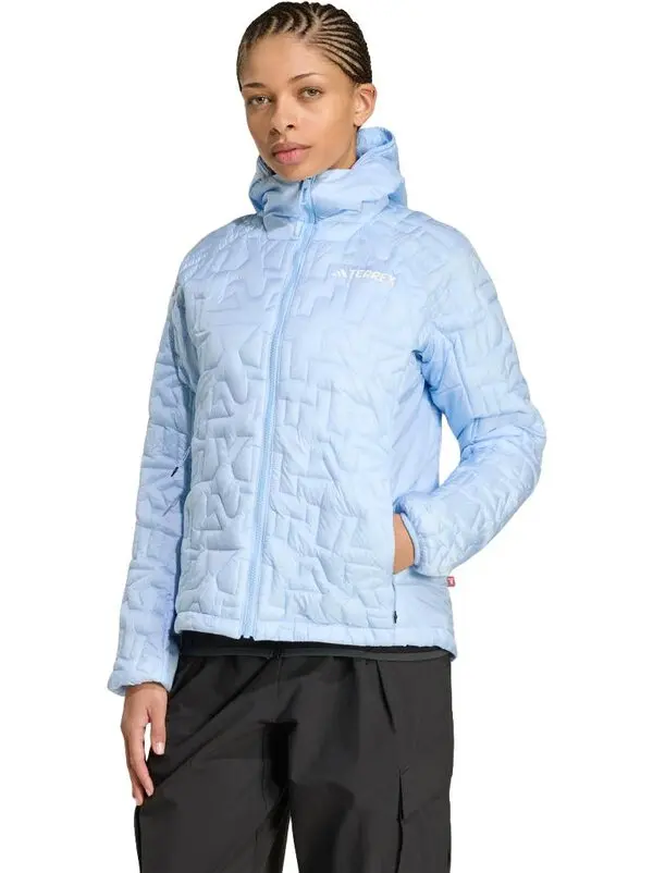 Adidas Terrex Xperior Primaloft Loose Fill Insulated Hooded Jacket - Glow Blue