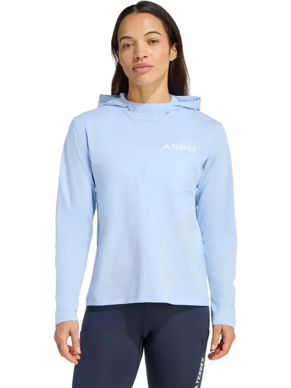 Adidas Terrex Multi Climacool Hooded Long Sleeve Top - Glow Blue