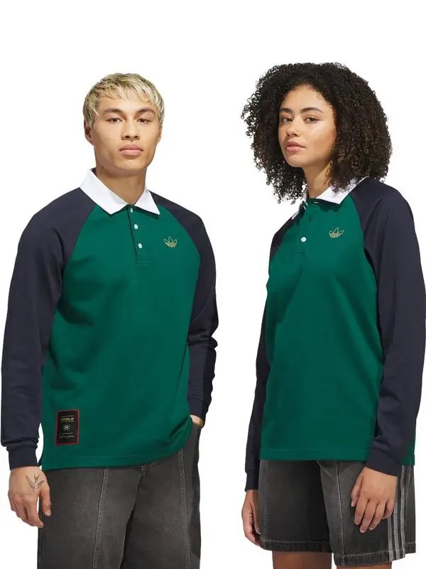 Adidas Skateboarding X Tyshawn Rugby Shirt - Collegiate Green / Legend Ink