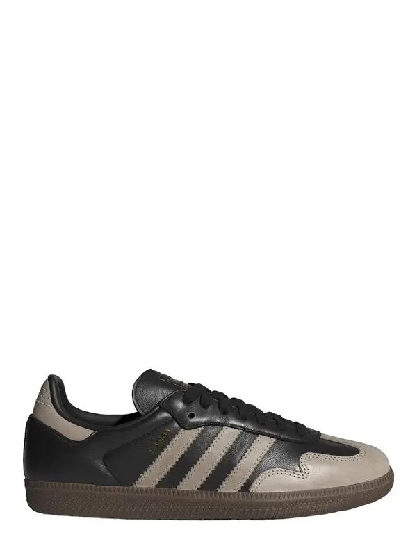 Adidas Samba Og Leather Sneakers - Core Black / Wonder Beige / Gold Metallic