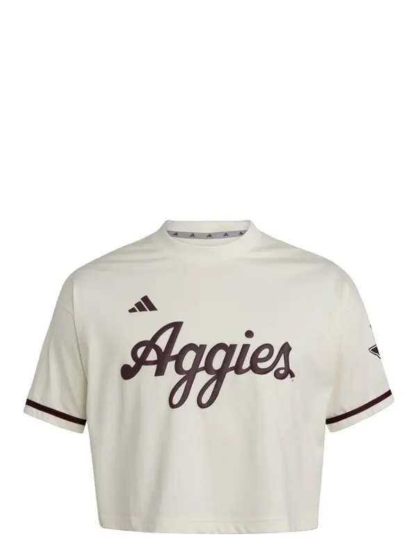 Adidas Texas A&m Aggies Cropped Jersey - Cream White / Team Maroon