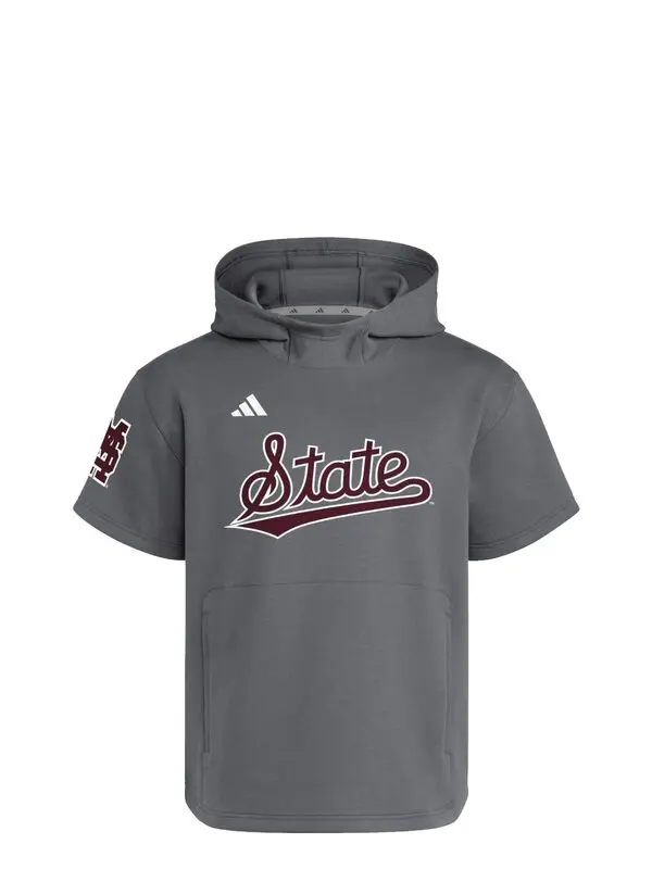 Adidas Dugout Short-sleeve Hoodie - Team Dark Grey / White / Ncaa-mss-77m