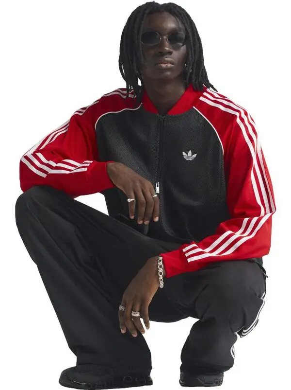 Adidas Sst Loose Mesh Track Top - Black