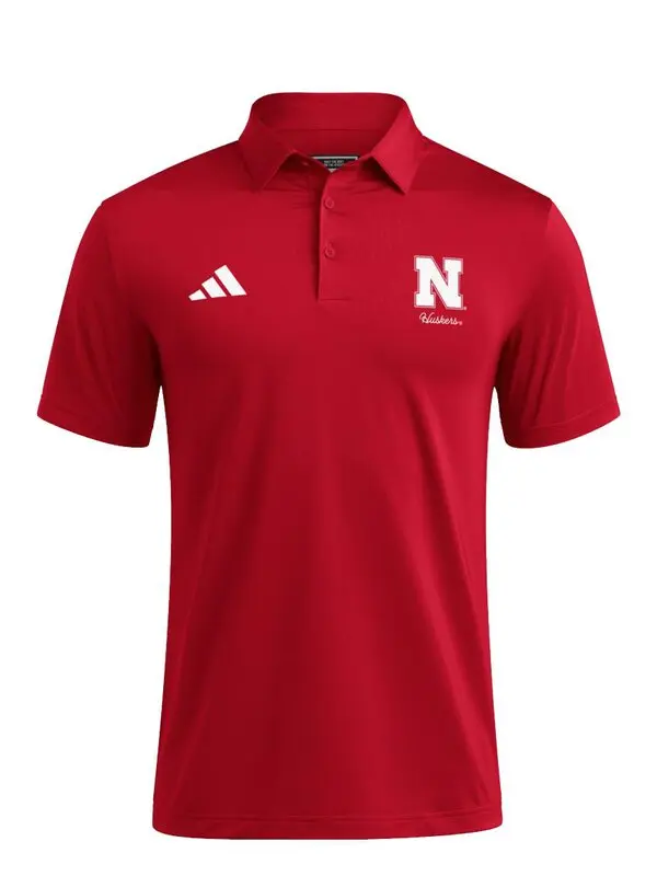 Adidas Nebraska Cornhuskers Ultimate365 Solid Polo - Team Power Red / White / Multi