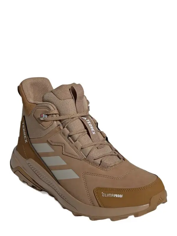 Adidas Terrex Anylander Leather Mid Climaproof Hiking Shoes - Cardboard / Beige / Bronze Strata