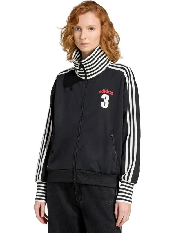Adidas Vintage Bb Tt Striped Rib Track Top - Black