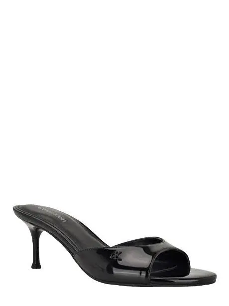 Calvin Klein Vixie Slide Sandal - Black Patent
