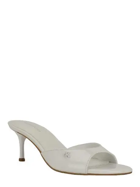 Calvin Klein Vixie Slide Sandal - White Patent