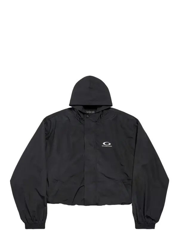Balenciaga Loop Sports Icon Hooded Tracksuit Jacket - Black