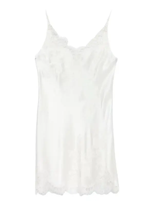 Carine Gilson Lace V-neckline Slip - White