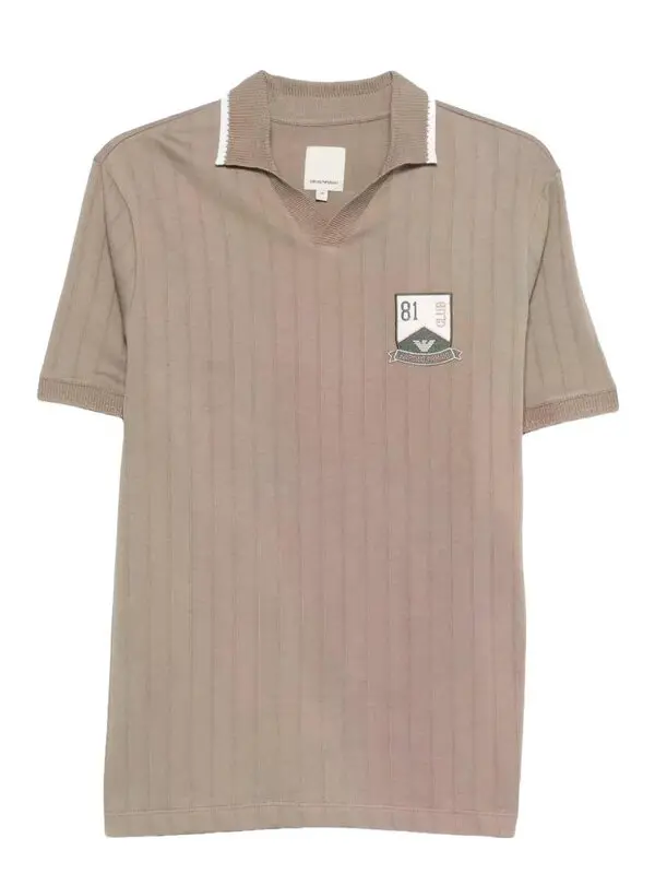 Emporio Armani V-neck Polo Shirt - Neutrals