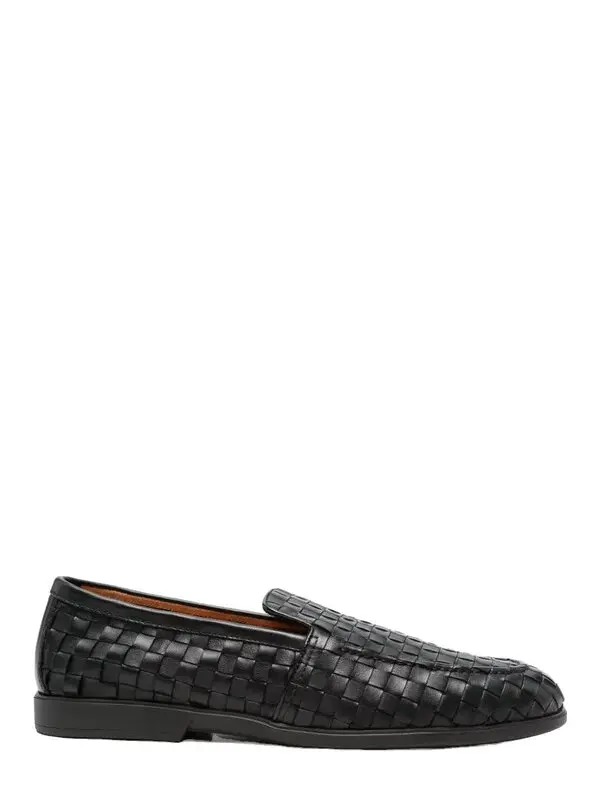 Santoni Woven Loafers - Black