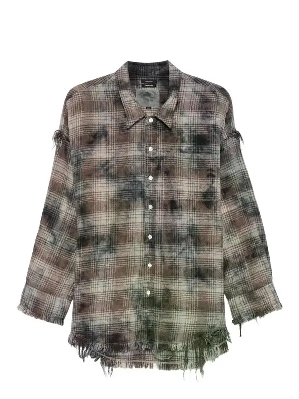 R13 Plaid Long Sleeve Shirt - Grey